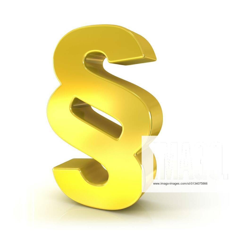 Paragraph mark 3D golden sign