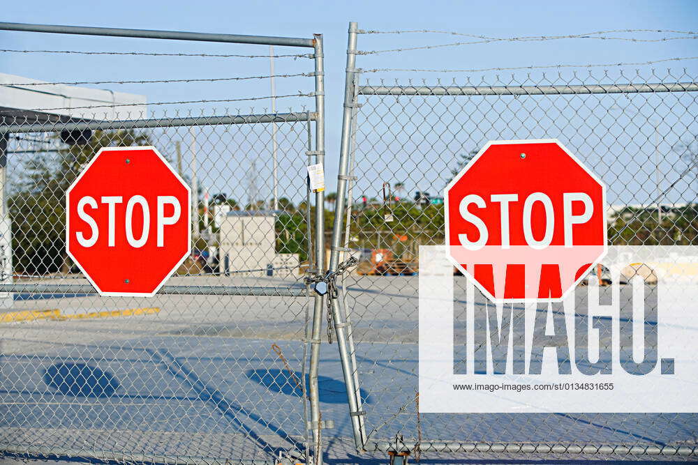 Stop signs on gates