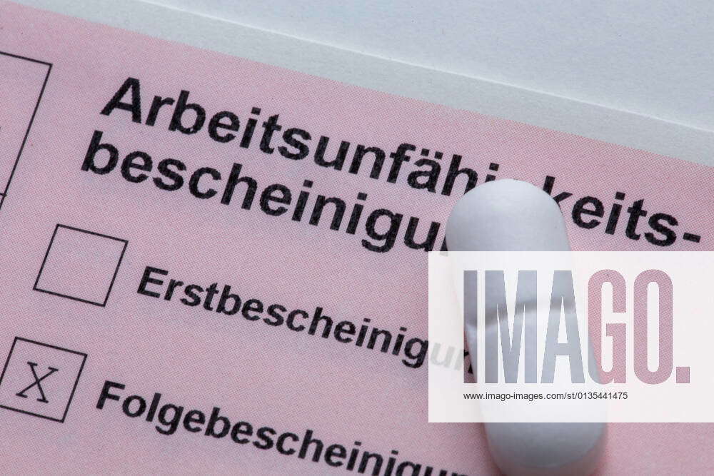 Symbol picture certificate of incapacity for work and tablets