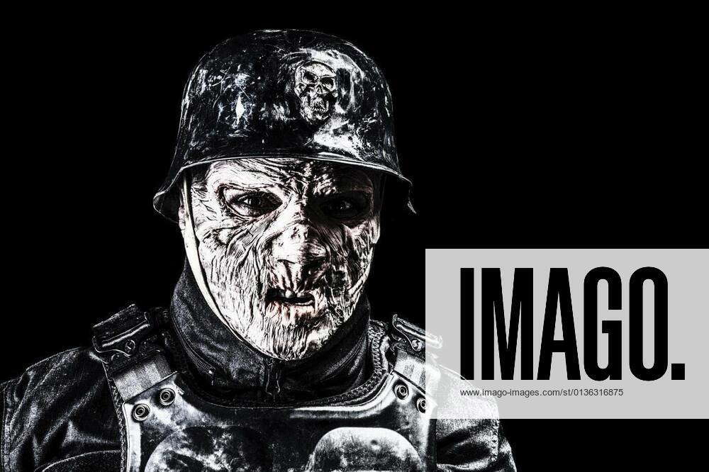 Futuristic nazi soldier studio shot model released, Symbolfoto