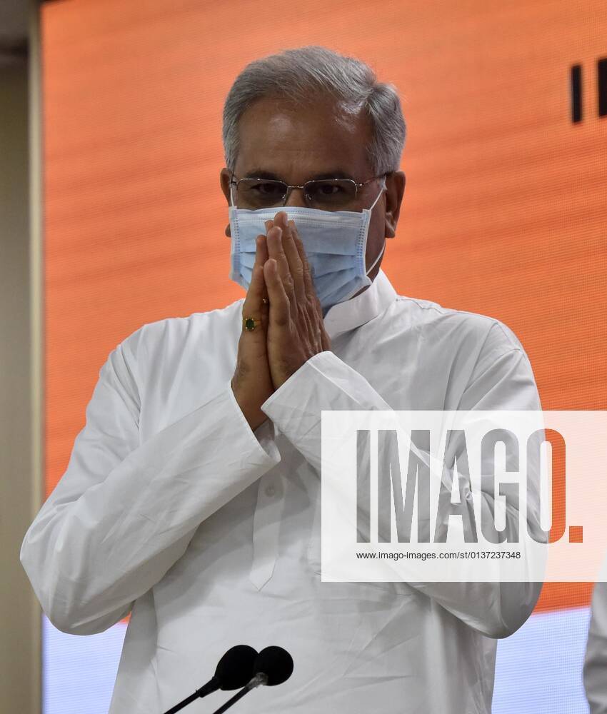 NEW DELHI, INDIA - OCTOBER 4: Chhattisgarh Chief Minister Bhupesh Baghel address press conference