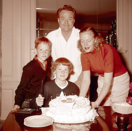 Red Skelton and family at their daughter Valentina s birthday. From top ...