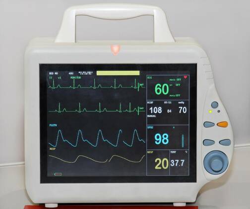 ECG monitor, Heart rate monitor with diagram isolated included clipping ...