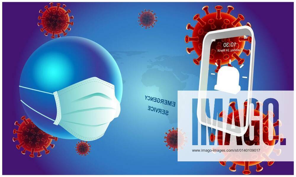 Abstract art of wearing mask to avoid infection