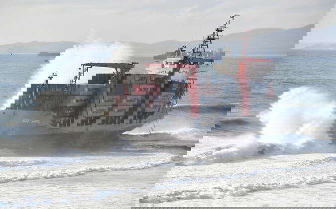 PRIMORYE TERRITORY, RUSSIA – NOVEMBER 9, 2021: The Rise Shine container ...