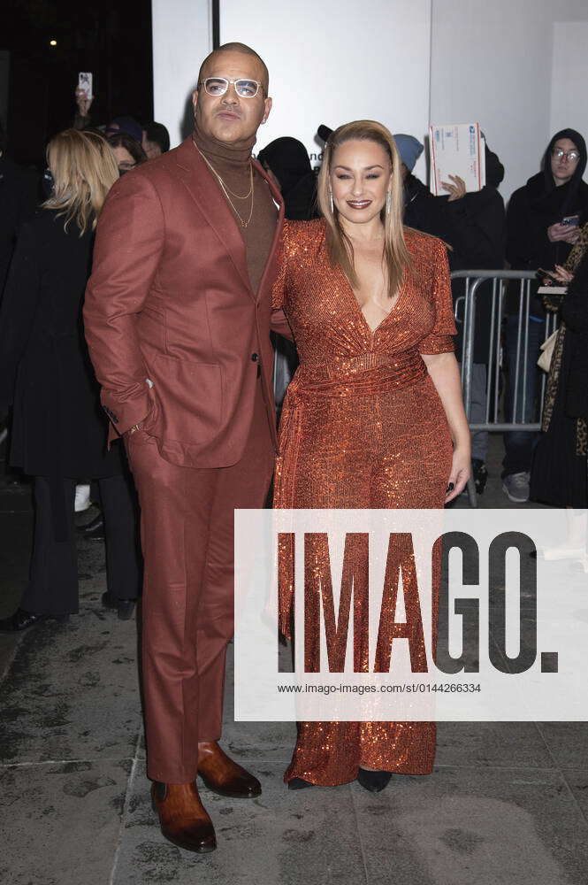 Christopher Jackson with wife Veronica Vazquez at the premiere of the ...