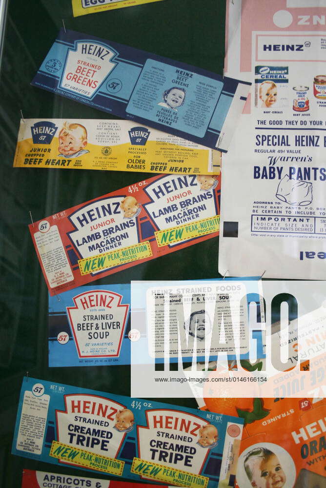 Heinz Museum In Leamington Vintage baby food labels on display at the ...