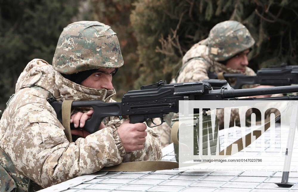 ALMATY, KAZAKHSTAN – : Armenian CSTO peacekeepers at Aksai Bakery ...