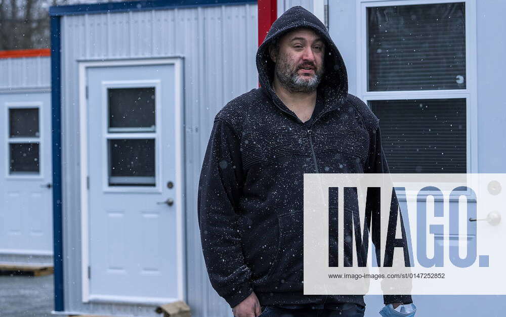 January 12, 2022, Dartmouth, NS, Canada: Justin Strang stands outside ...