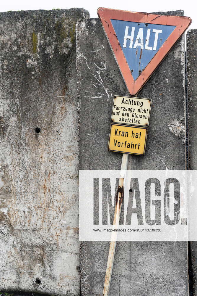 Old traffic sign in a port