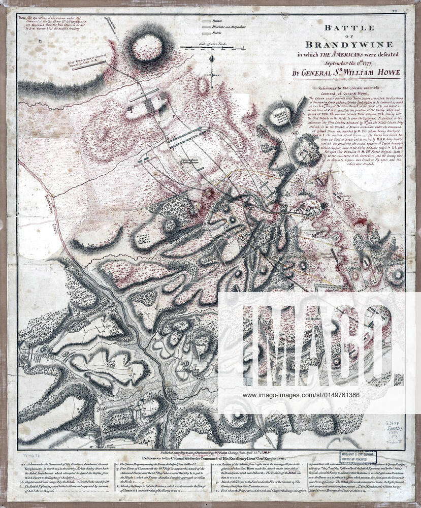 Vintage Maps Antique Maps - Battle of Brandywine in which the Americans ...