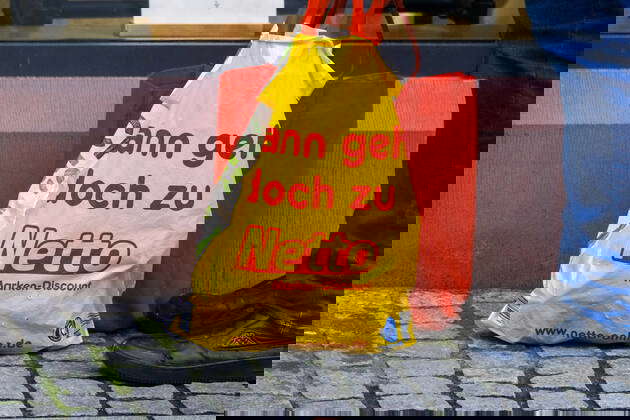 Dusseldorf 30 07 2022 Netto Supermarket Food Discounter Shopping Bag ...