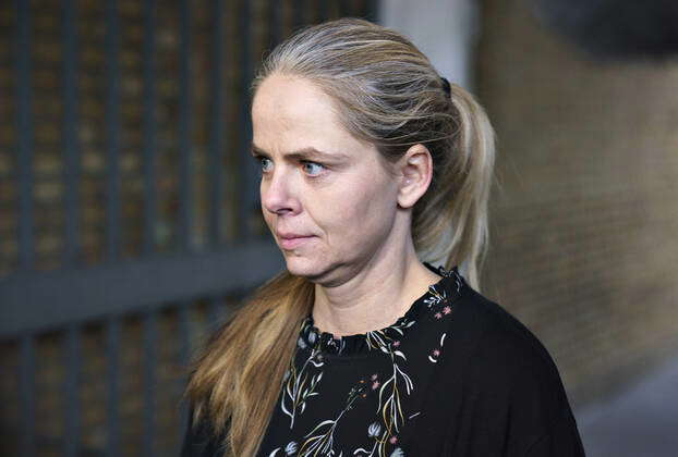 Prosecutor Mette Bendix speaks to the press after the court hearing ...