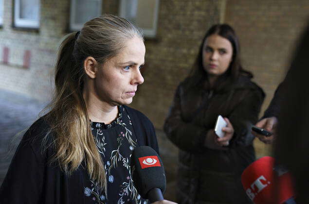 Prosecutor Mette Bendix speaks to the press after the court hearing ...