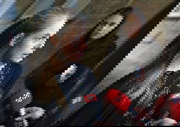 Prosecutor Mette Bendix speaks to the press after the court hearing ...