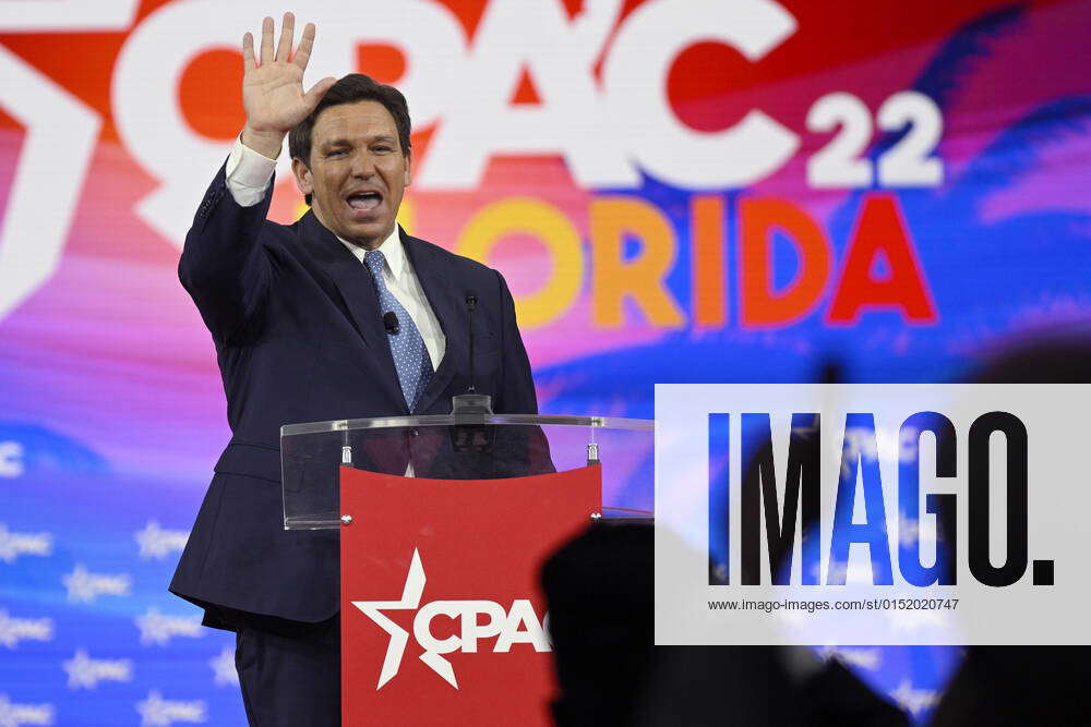 Florida Governor Ron DeSantis waves following his speech at the ...