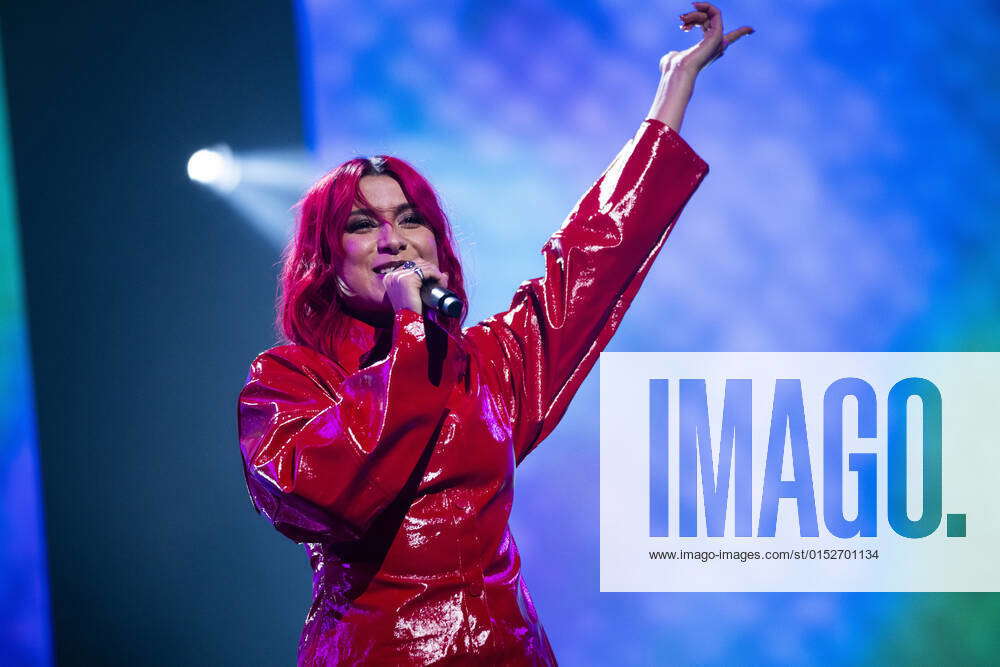 Ericka Jane on stage at X Factor live show in Broendby 11 March 2022 X ...