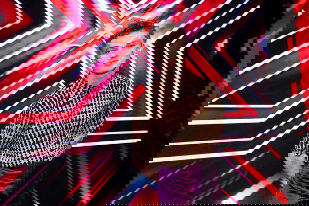 Mads Moldt Hutzelsider X Factor live show in Broendby 25 February 2022 ...