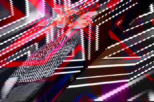 Mads Moldt Hutzelsider X Factor live show in Broendby 25 February 2022 ...