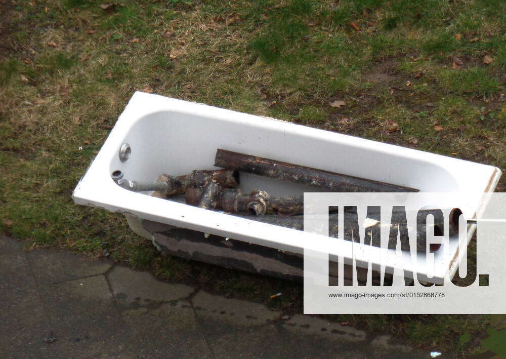Bathroom renovation in a house scrap disposal bathtub scrap the tub is