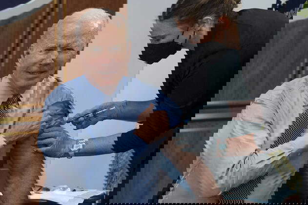 United States President Joe Biden receives a covid virus inoculation ...