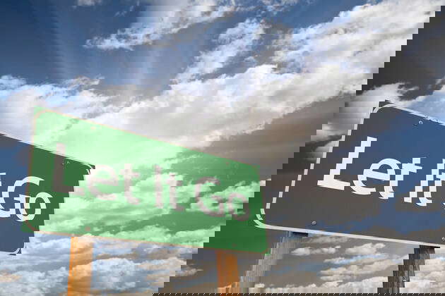 Go With The Flow Green Road Sign with Dramatic Clouds and Sky., model ...