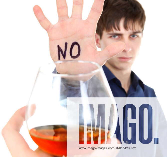 Teenager refuses Alcohol Isolated on the White Background, model ...
