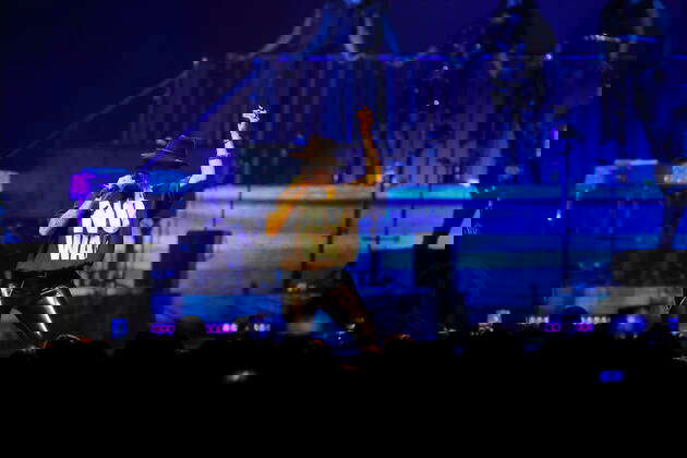 Sarah Connor at a concert at the Mercedes Benz Arena in Berlin, 2 April ...