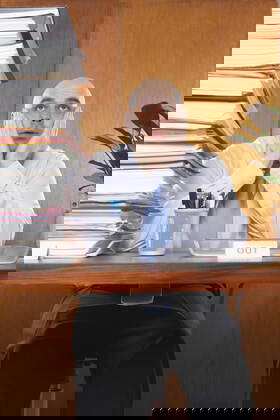 Overworked Businessman At Desk, model released, 9906434, Adult, Man ...