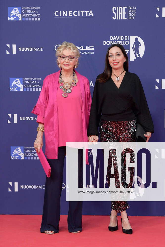 May 3, 2022, Rome, Italy: Enrica Bonaccorti (L) and Verdiana Pettinari (R) attend the red carpet of