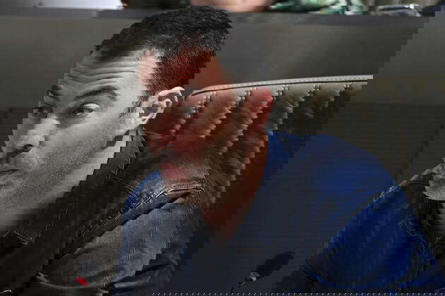 Groen s Stijn Bex pictured during a plenary session of the Flemish ...