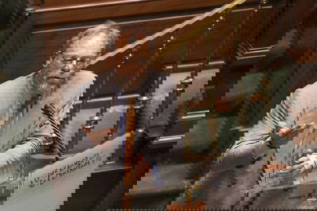 N-VA s Peter De Roover pictured during a plenary session of the Chamber ...