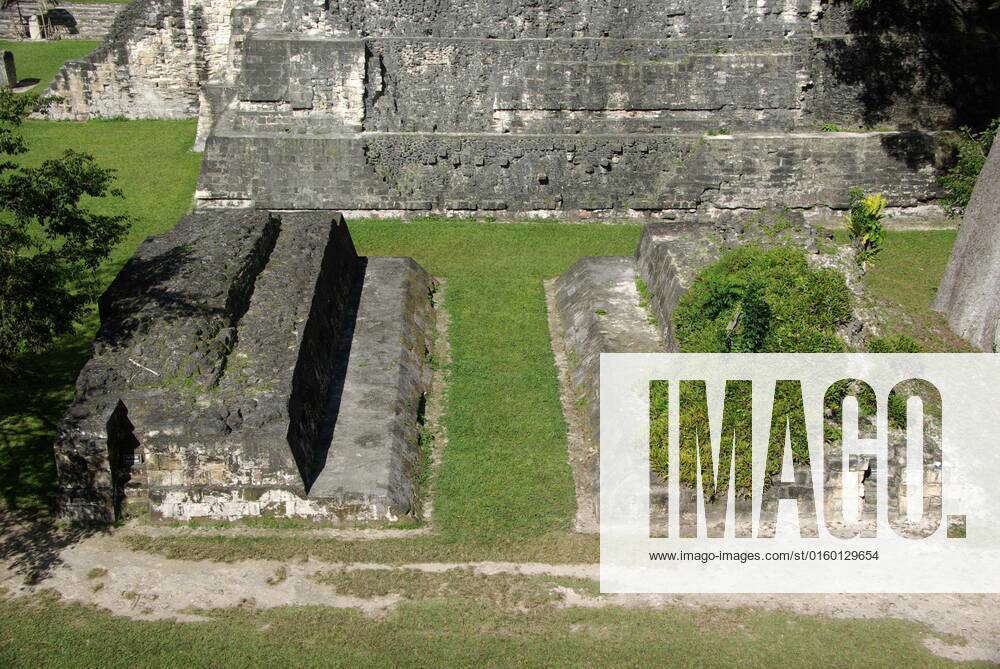 Mayan graves in the Mayan ruins of Tikal in Guatemala, Central America ...
