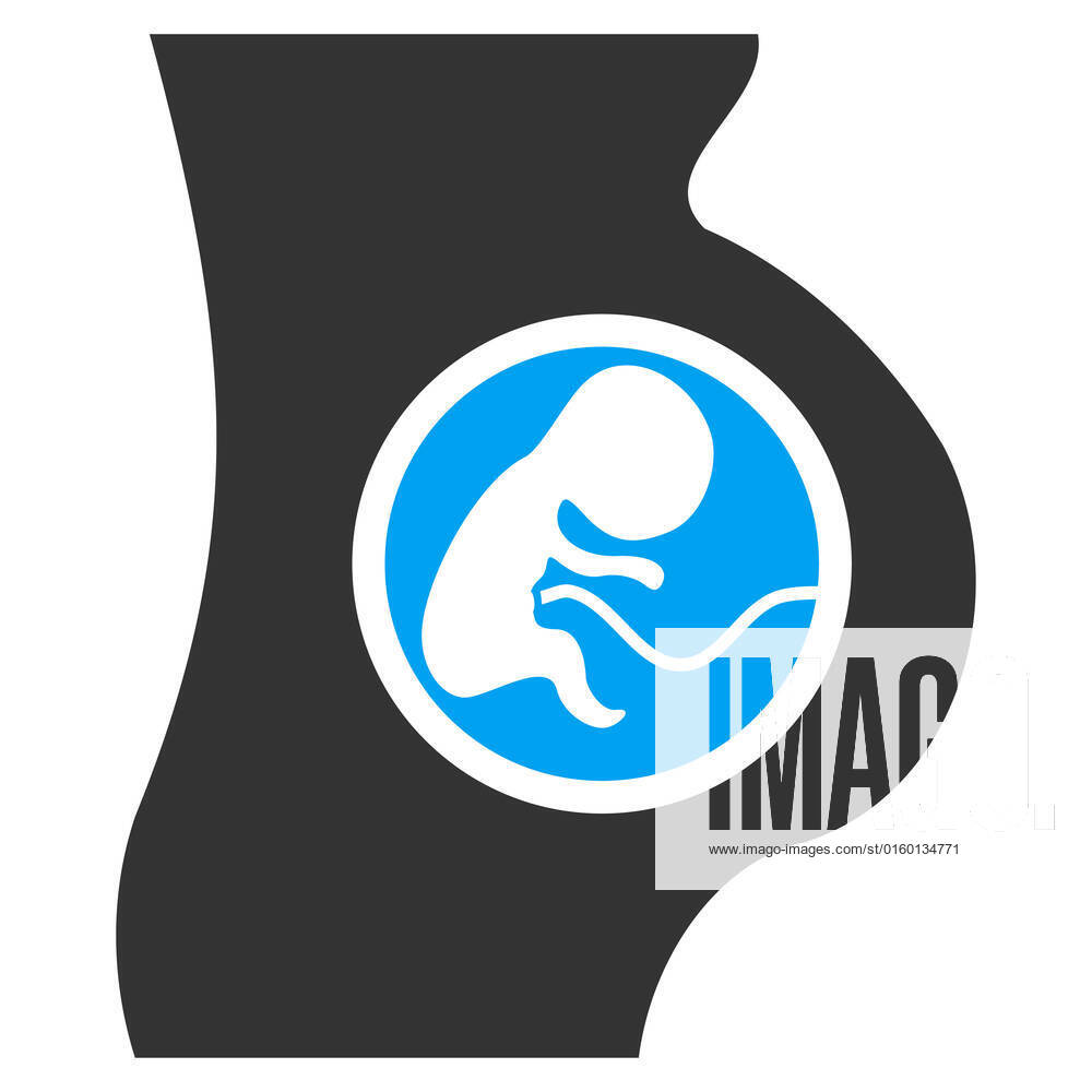 Pregnant Woman raster icon. Style is bicolor flat symbol, blue and gray ...