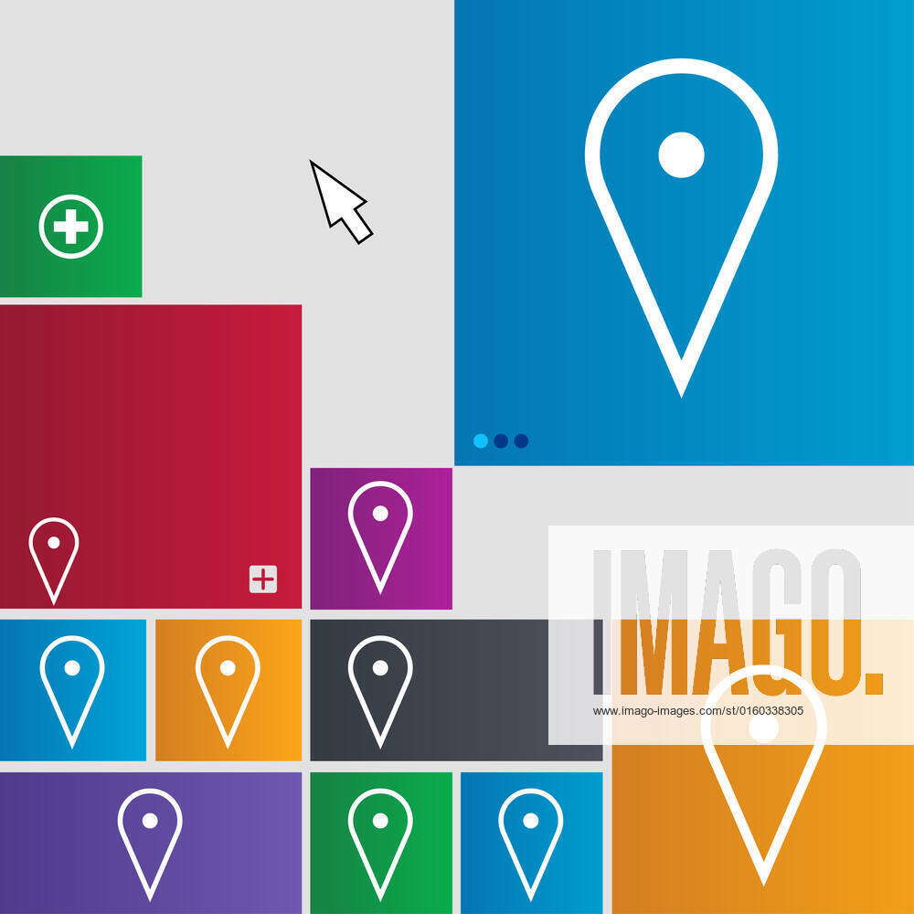 Map poiner icon sign. buttons. Modern interface website buttons with cursor pointer. illustration