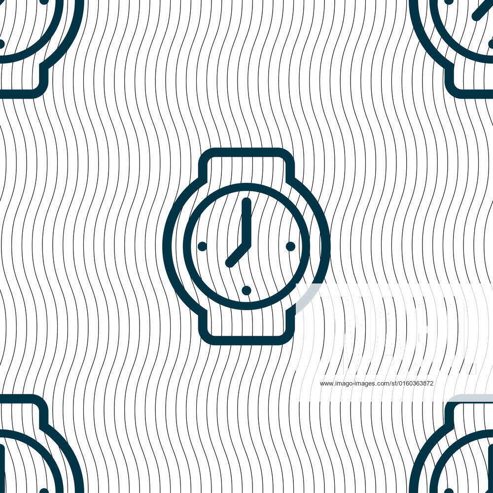 Watches icon sign. Seamless pattern with geometric texture ...