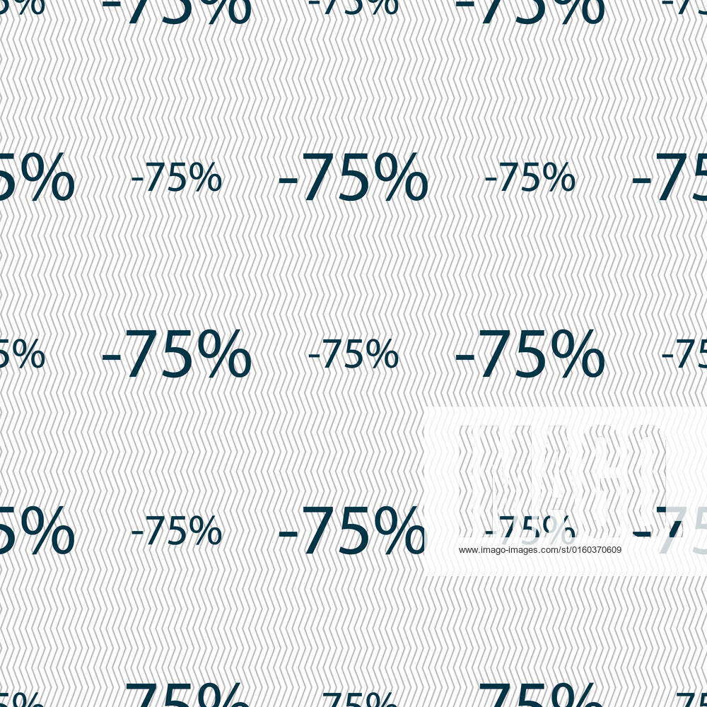 75 Percent Discount Sign Icon Sale Symbol Special Offer Label
