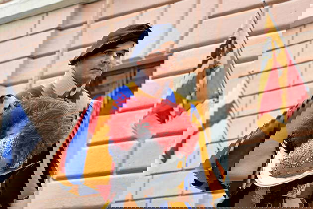 Vatican City. Barracks of the Swiss Guards, dressing in the Armory. In ...