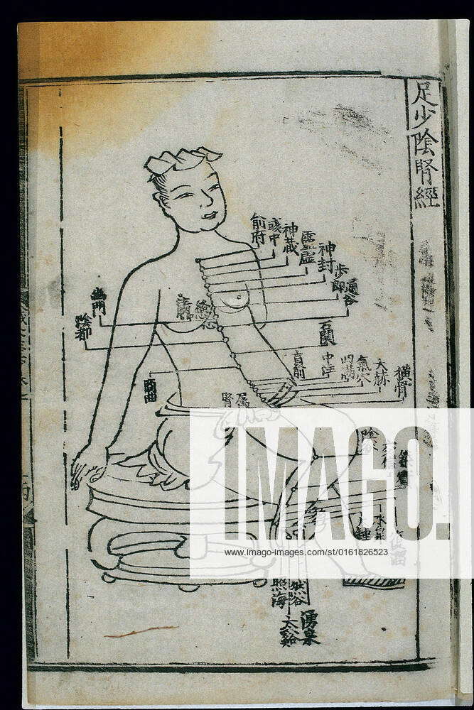 Acupuncture chart, kidney channel of foot shaoyin