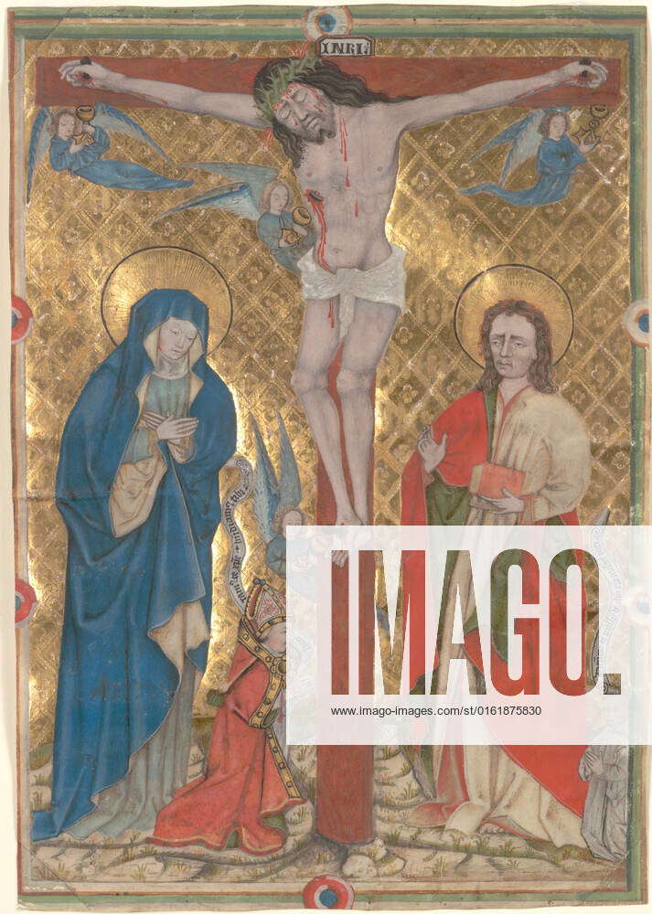 Single Leaf from a Missal: The Crucifixion, c. 1480. Bohemia or Silesia, 15th century. Ink