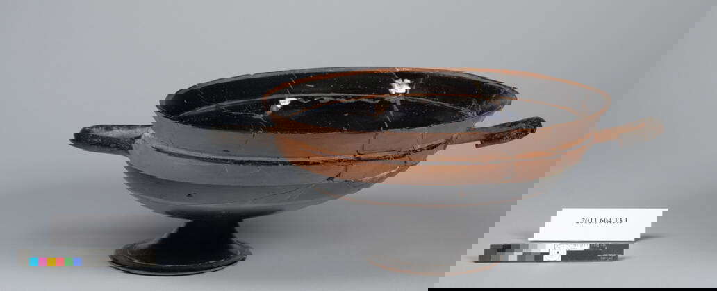 Terracotta kylix (drinking cup) early 5th century B.C. Greek, Boeotian ...