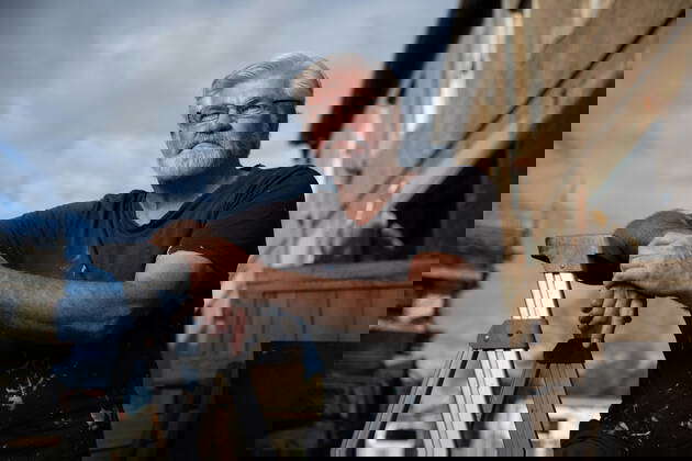 PETERSHAM MURAL, Artist Tim Guider poses for a photograph in in ...