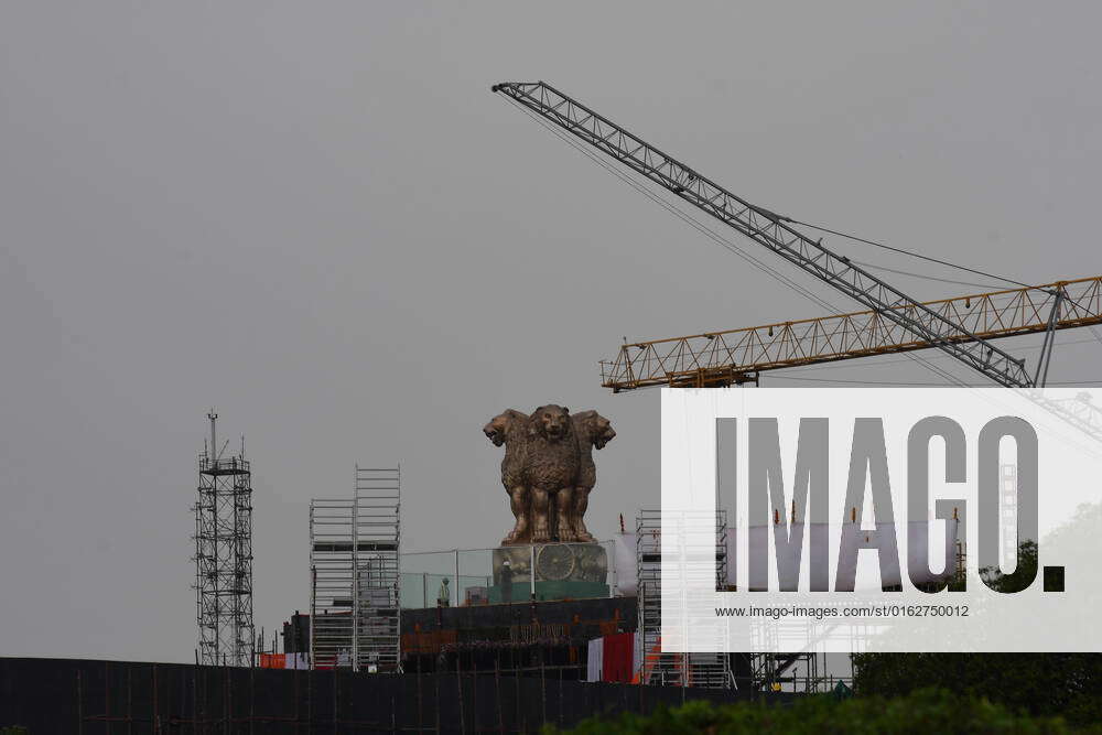 New Delhi, New Delhi, India: A View of the national emblem, which was ...