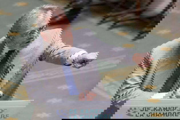 N-VA s Peter De Roover pictured during a plenary session of the Chamber ...