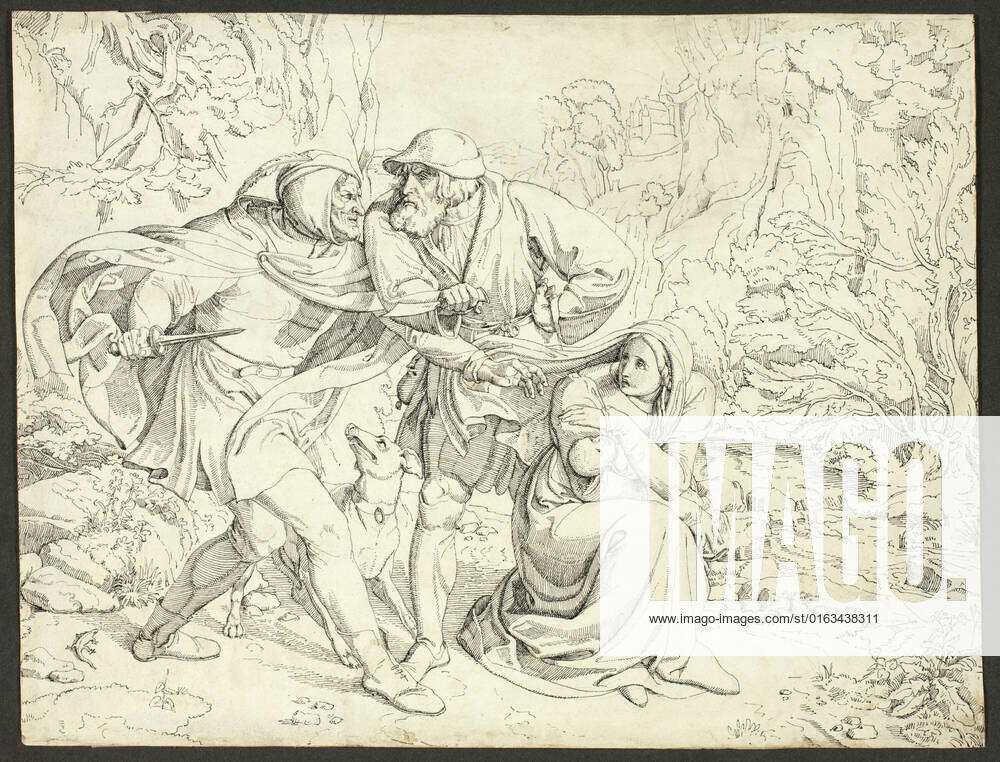 Genovevas Murderers Take Pity Made 1825 1835 Bohemia. Joseph Ritter von ...