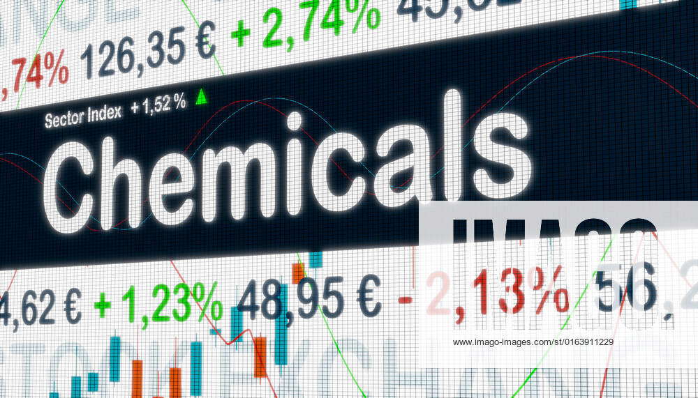 Chemical sector, stock exchange monitor with index information ...