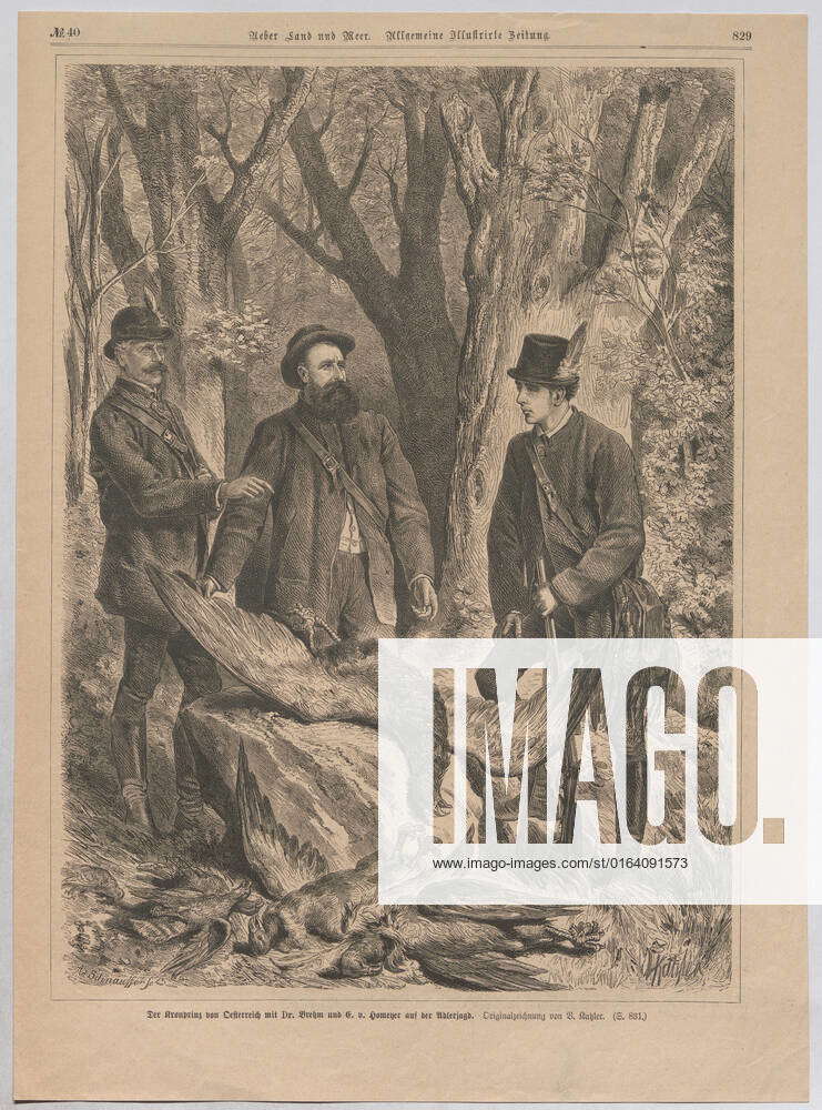 The Crown Prince of Austria with Dr. Brehm E. v. Homeyer on the eagle ...