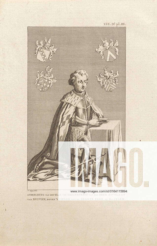 Portrait of Claes van Ruyven; Image of the glass in memory of Mr ...