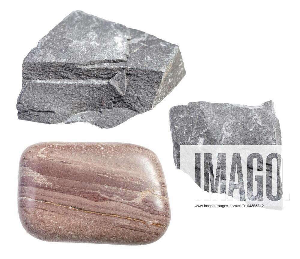 Set of various Argillite rocks isolated on white, set of various ...