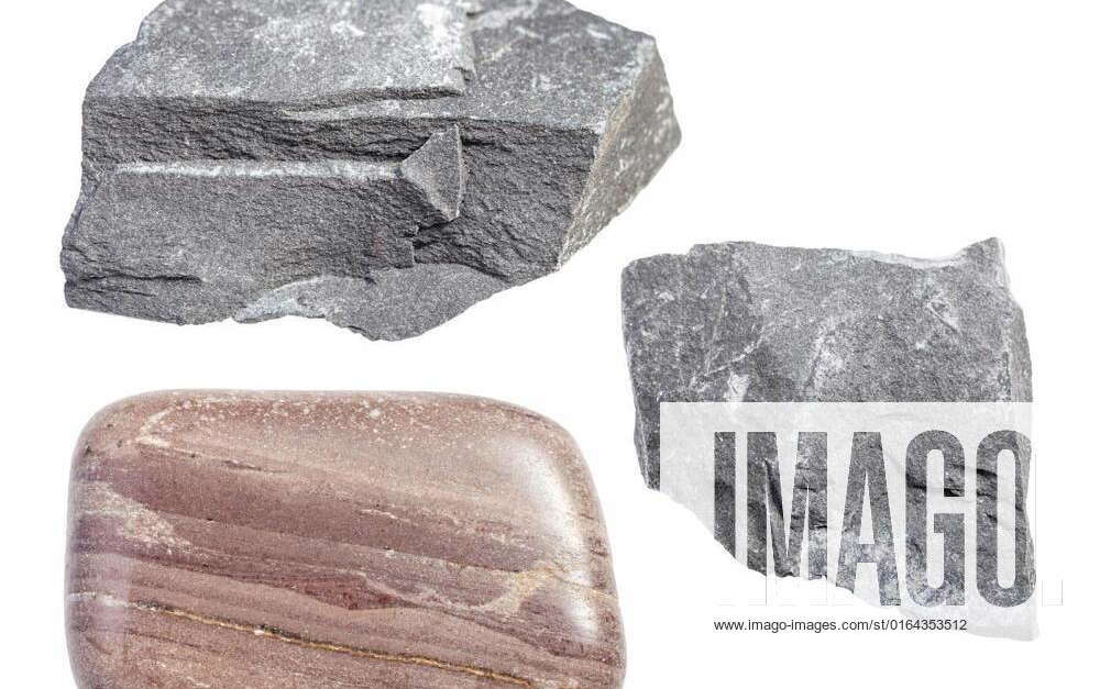 Set of various Argillite rocks isolated on white, set of various ...